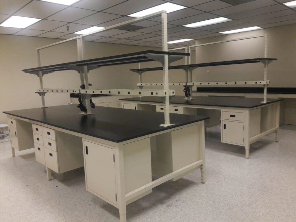 Laboratory Island Installation With Custom Lab Sink & Faucet