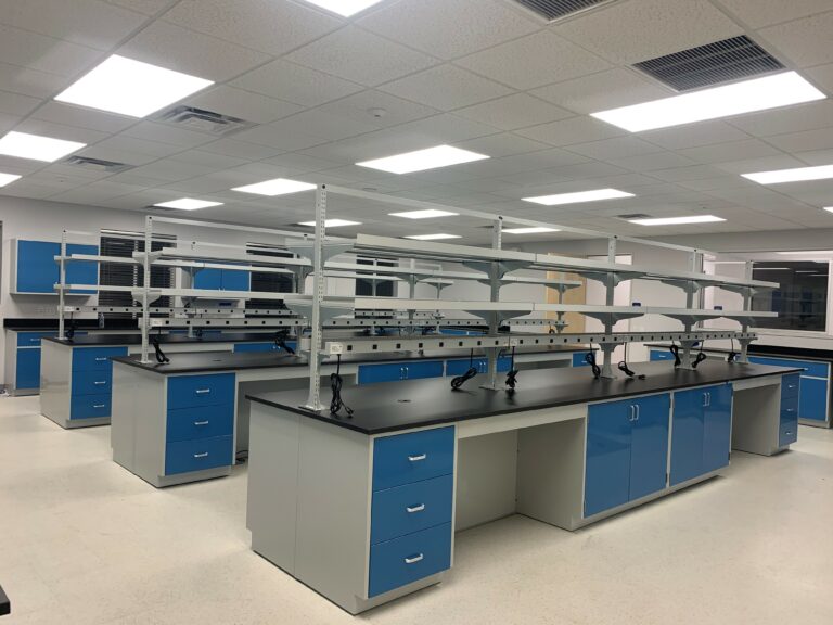 Laboratory Island Installation With Custom Lab Sink & Faucet